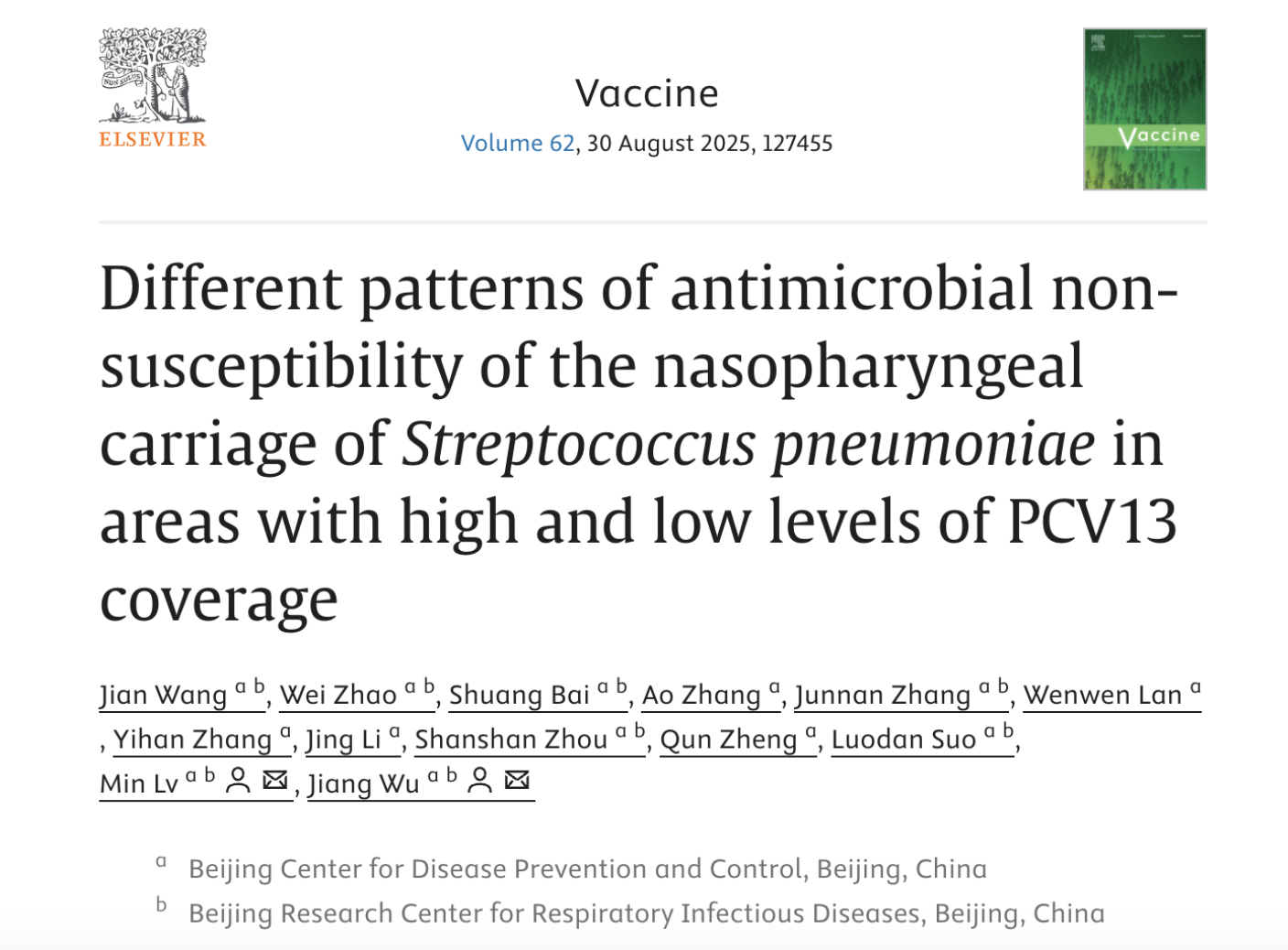 不同PCV13覆盖水平地区5岁以下儿童鼻咽部肺炎链球菌携带的抗菌药物非敏感性差异 | Innovation Lab for Vaccine ...